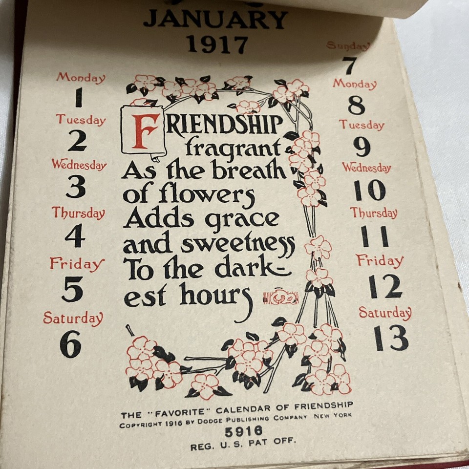 Antique Ephemera The Favorite Calendar 1916 By Dodge Publishing Co. New ...