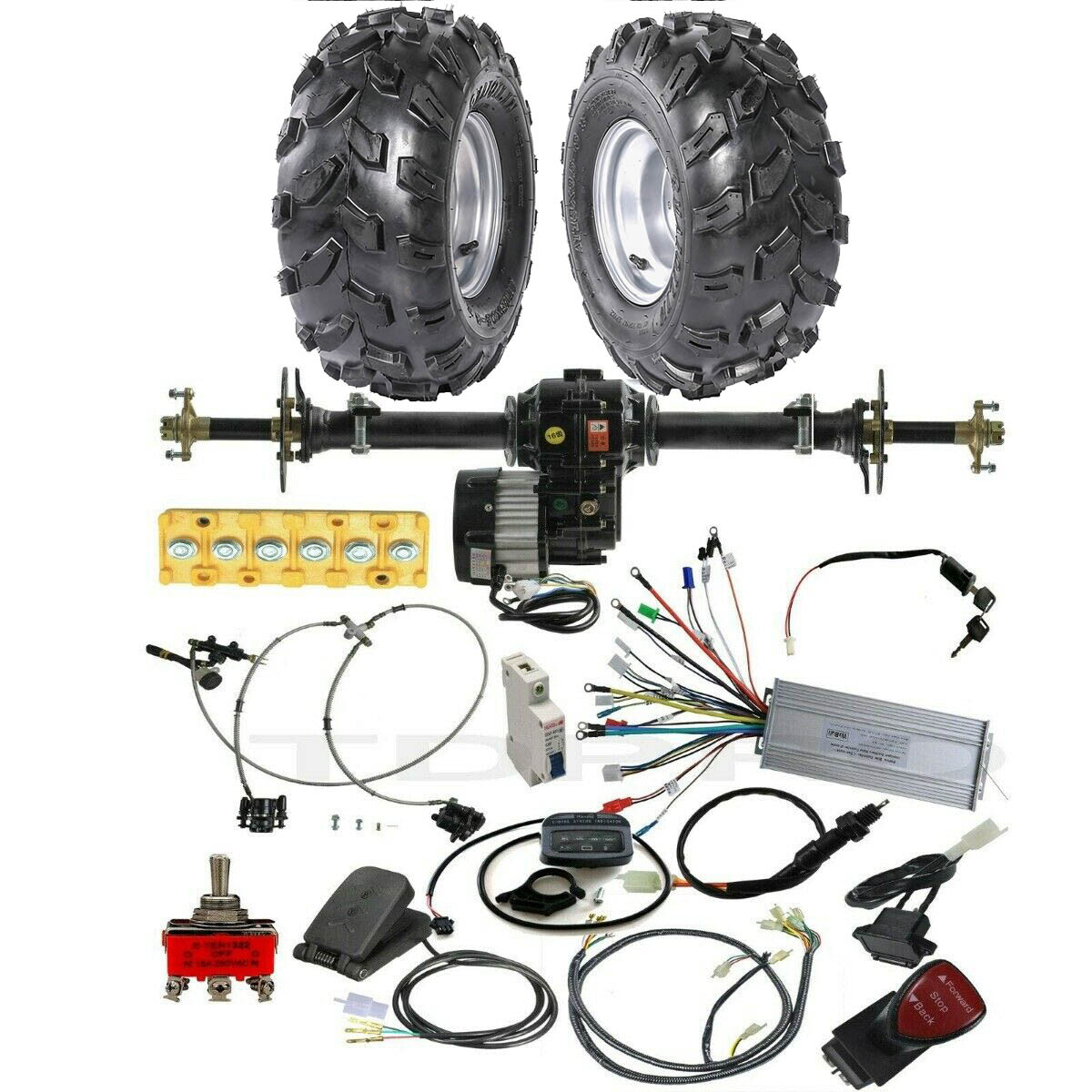 30" 40" Go Kart Rear Axle Kit 1000W Electric Differential Motor ATV ...