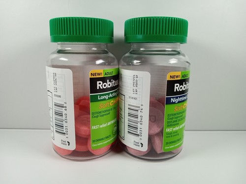 Robitussin Soft Chews Long Acting Cough Relief Cold Medicine Berry ...