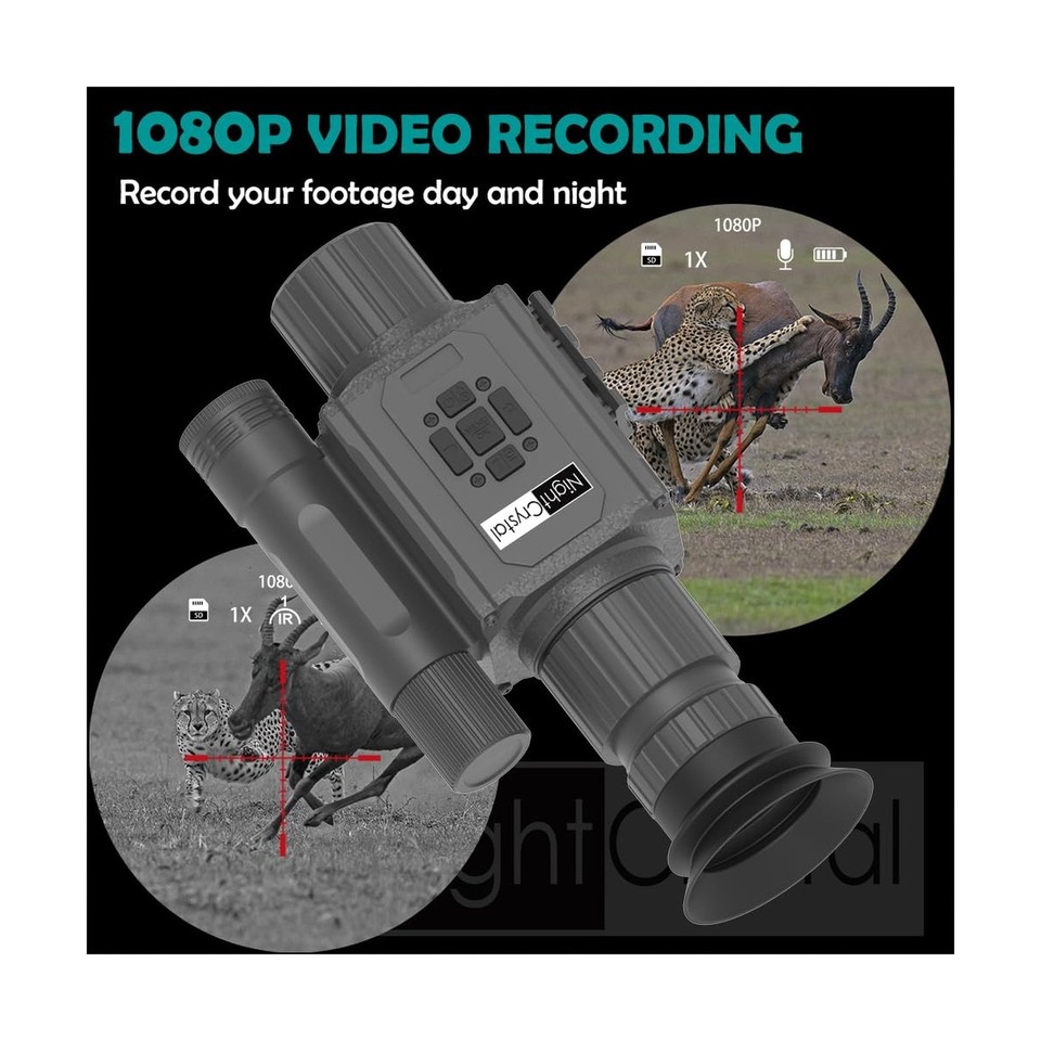 Day Night Vision Scope Digital Monocular Riflescope, 1080p HD, 5X ...