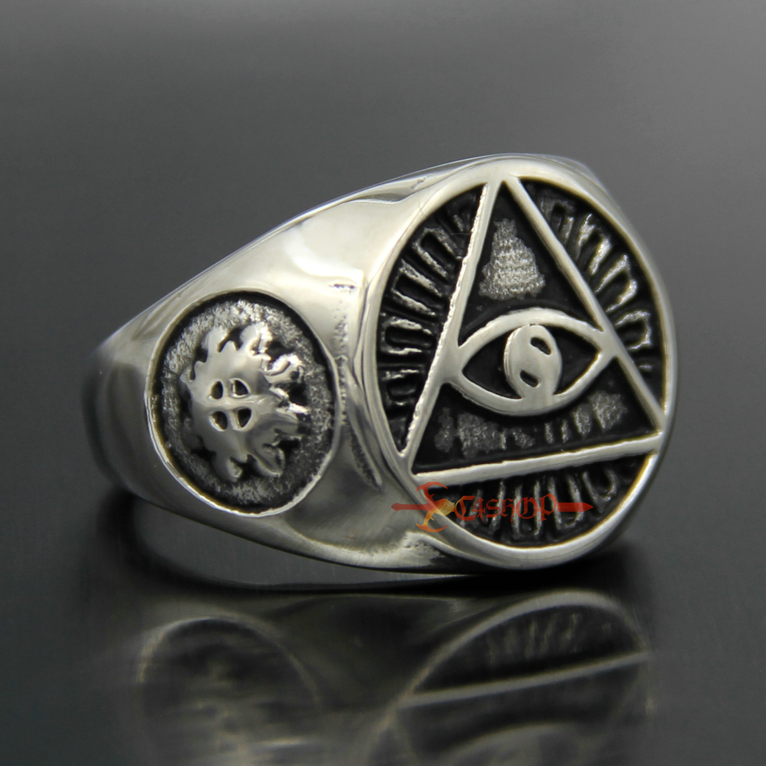 Men's All-Seeing-Eye of Providence God Pyramid ILLUMINATI Stainless ...