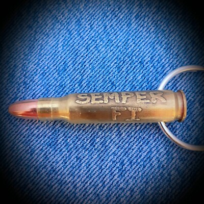 7.62x51 308 BULLET KEYCHAIN KEYRING MARINE CORP ACID ETCHED "SEMPER FI ...