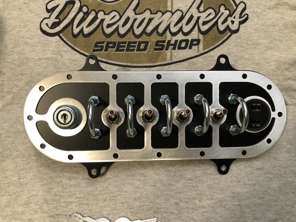 Bomber Style Flush Mount Switch Panel with Ignition Switch USB 4 LED ...