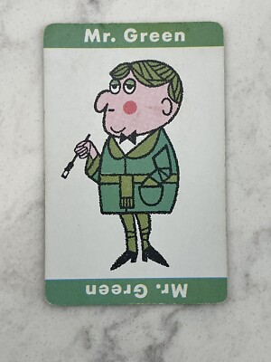 Clue Board Game 1963 Original Character Suspect Card Mr. Green | eBay