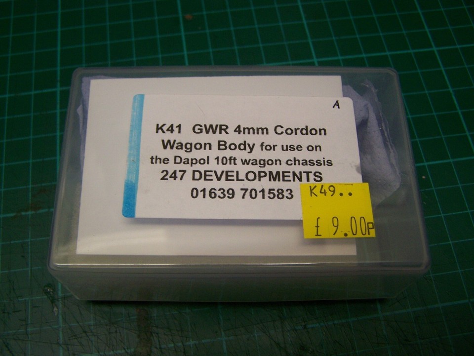 K41 GWR/BR Cordon Wagon 4mm OO Gauge, 3D Printed body x1 to fit a 10 ft ...