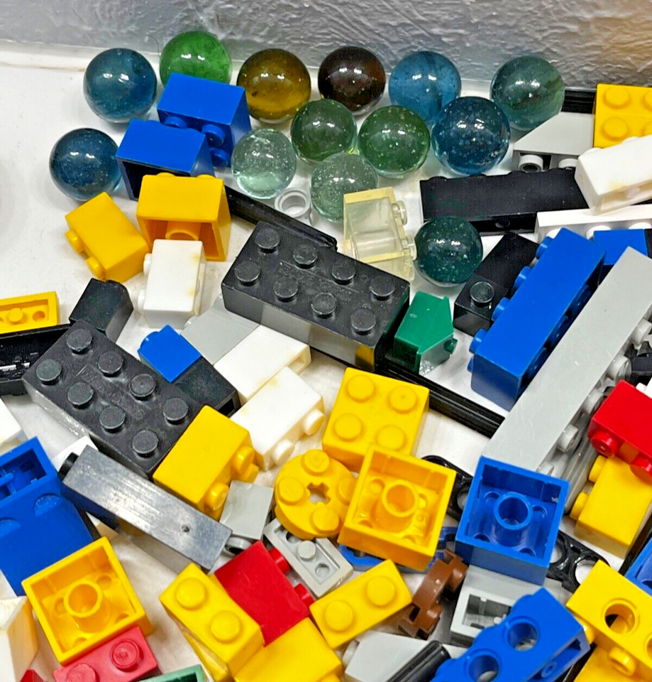 Vintage LEGO, Mini Figs, Micro Machines, K'NEX, Marbles, Mixed Toy Box ...