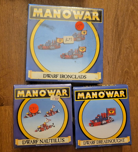 Games Workshop Man O'War Dwarf Ironclads & Dwarf Nautilus & Dreadnought ...