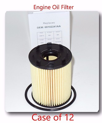 Case of 12 Engine Oil Filter 68102241AA Fits: Fiat 500 Dodge Dart Jeep ...