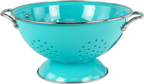 Calypso Basics Powder Coated Enameled Colander, 3-Quart, Turquoise ...