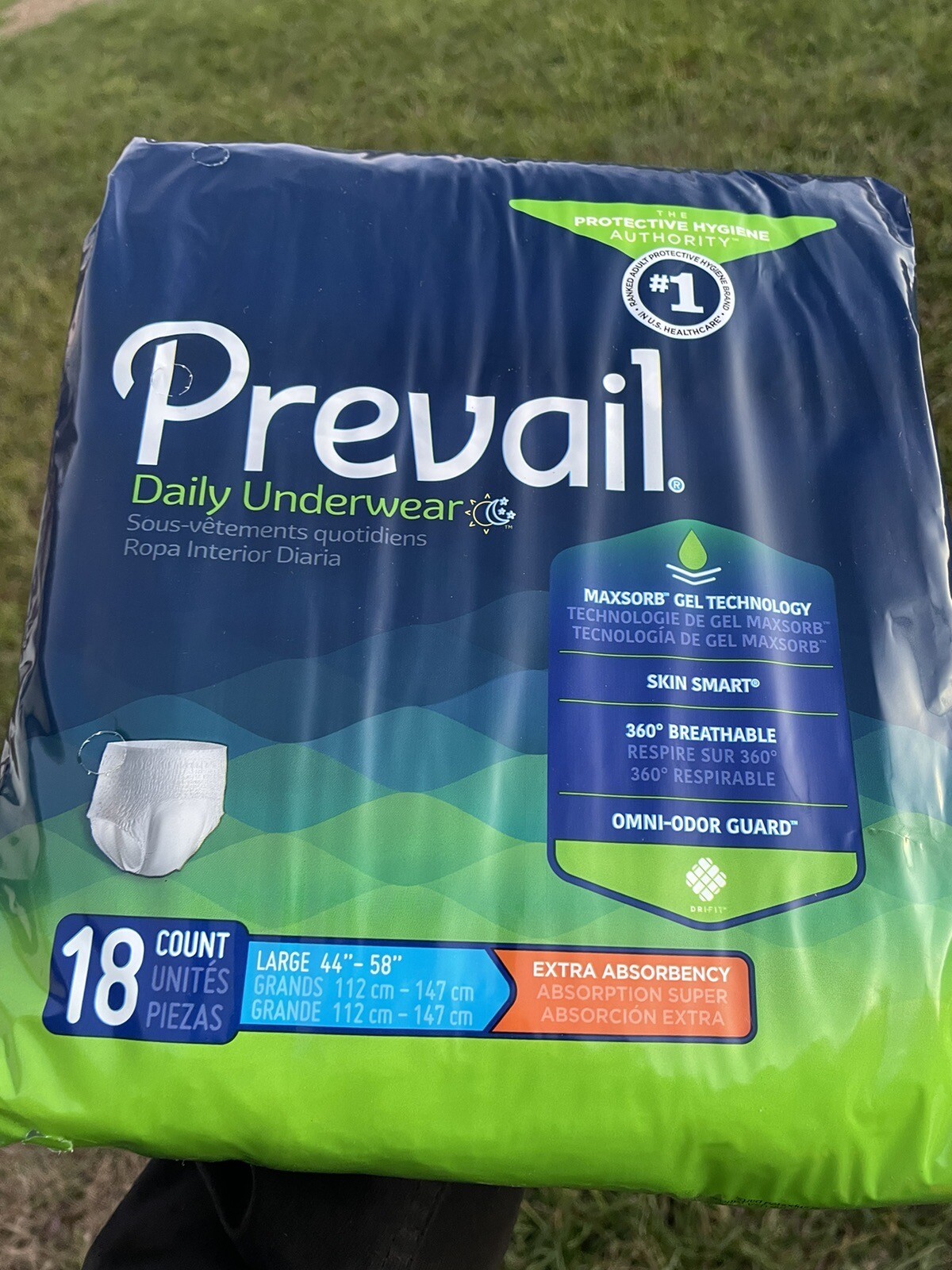 Lot of 4 Prevail Per-Fit Adult Diapers Daily Underwear, Size Large, 18 ...