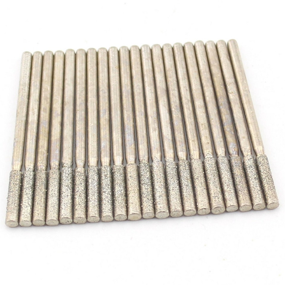 20Pcs 2.5mm Diamond Jewelry Drill Bits Carving Burr Tools for Stone | eBay