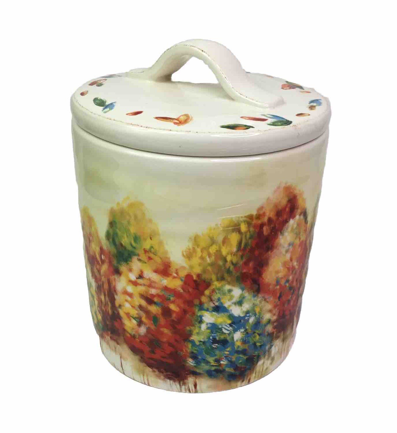 Pier 1 Imports Ironstone Storage Canister With Sealed Lid Colorful ...