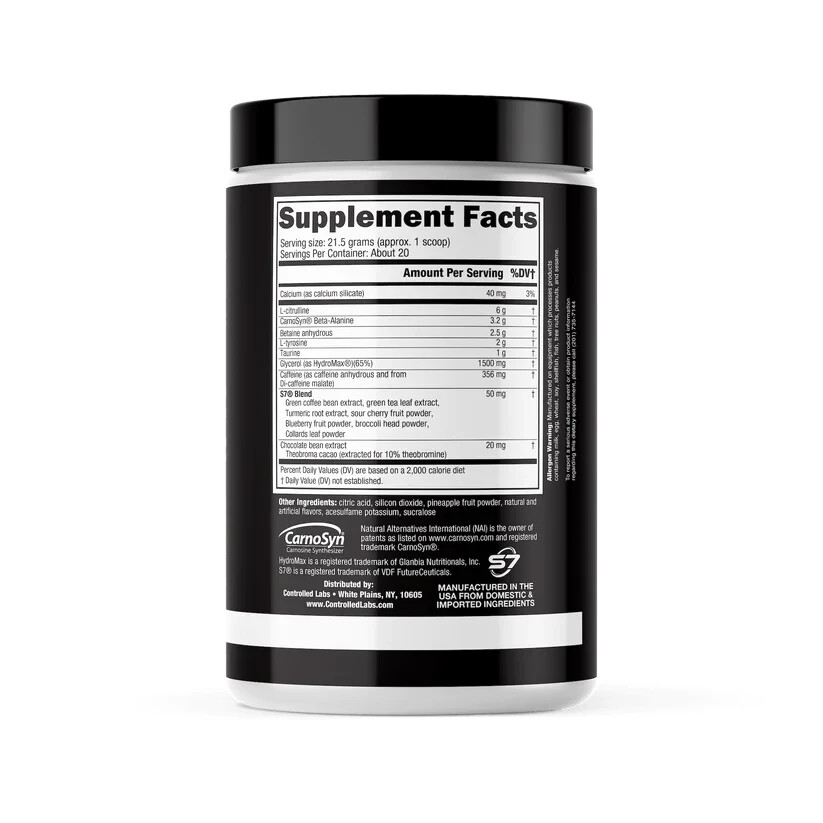 CONTROLLED LABS WHITE FLOOD PLUS (20) pre-workout pump nitric oxide triad orange | eBay