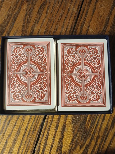 Vintage KEM Arrow Red Wide Size S.I. Double Deck Plastic Playing Cards ...