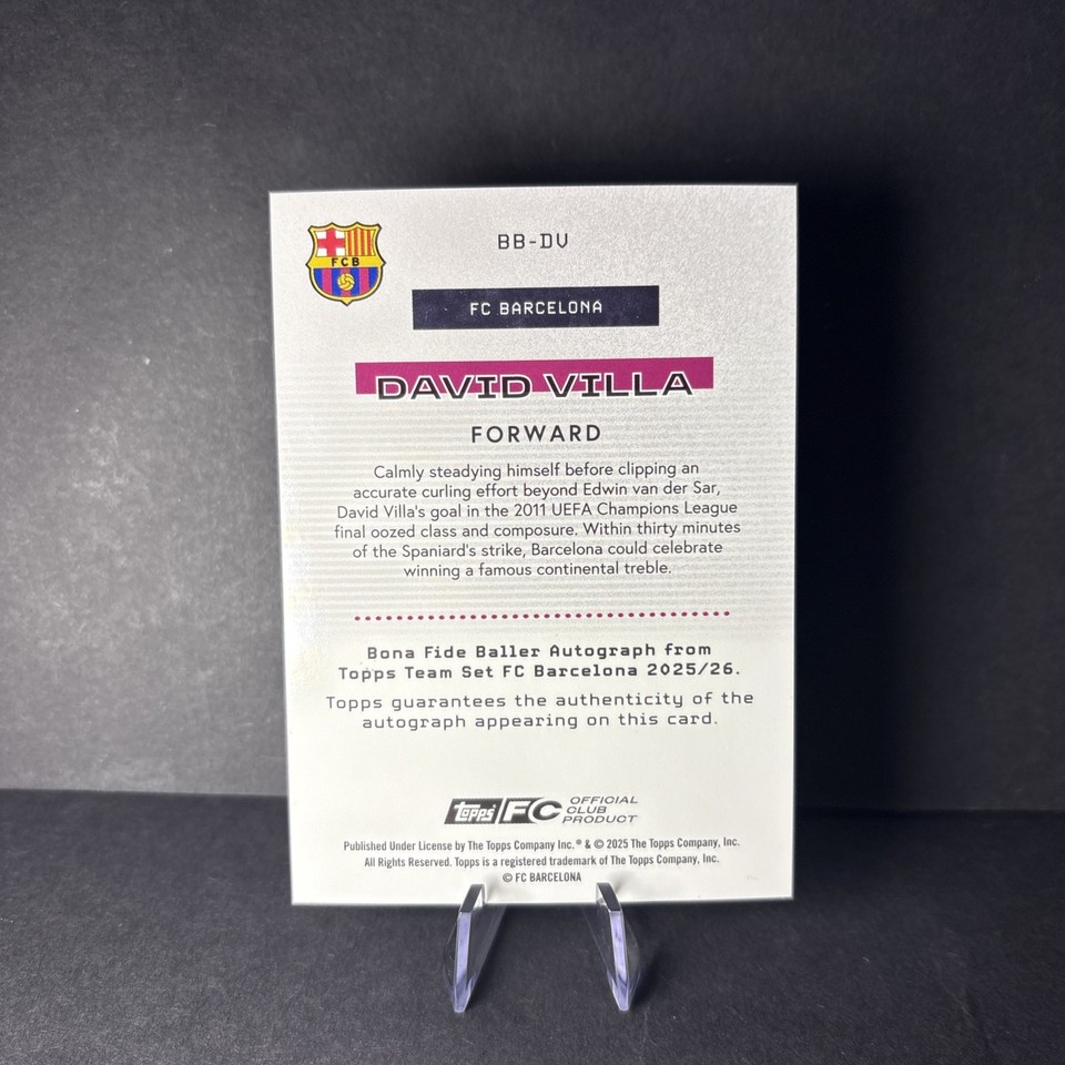 Topps Barcelona Team Set 25/26 - David Villa Bona Fide Baller Auto /150 ...