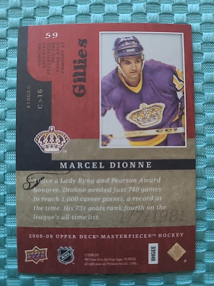 2008-09 Upper Deck Masterpieces Art Card Brown Parallel Marcel Dionne ...