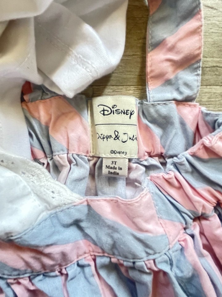 Disney x Pippa & Julie Mickey and Minnie Mouse Striped Pinafore Dress ...
