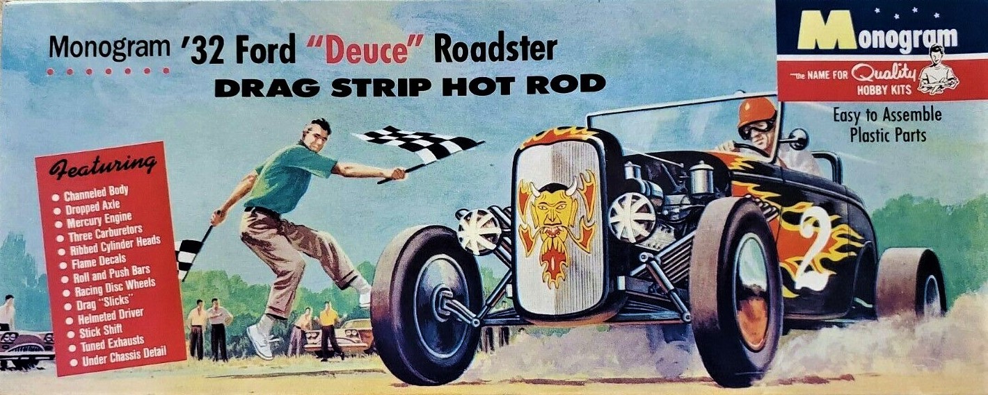 Monogram PC55 '32 Ford "Deuce" Roadster Drag Strip Hot Rod Plastic ...