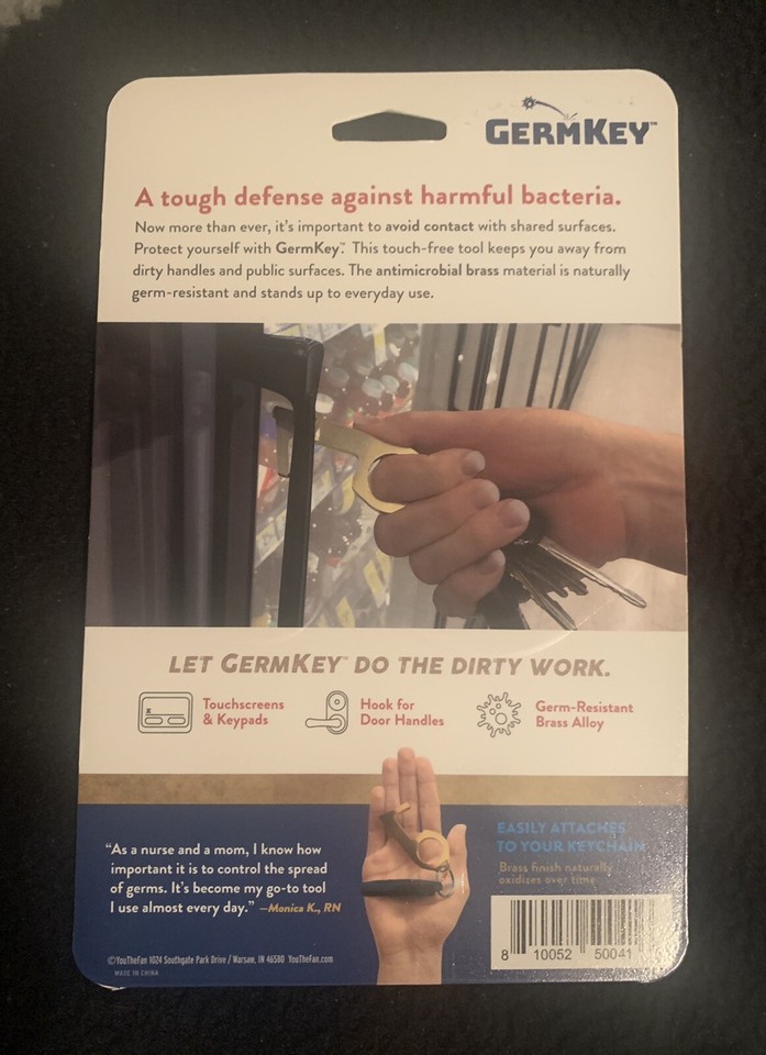 New Original Germ Key Brass Antimicrobial Door Touch-Free Hygienic Tool ...