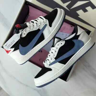 J1 Retro Low OG SP x Travi Sc0tt Black White Blue Men's Size US 7-12 | eBay