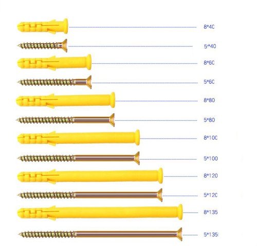 M4/5/6/8/10mm Dia Rawlplug Expansion Screws For Brick, Concrete ...