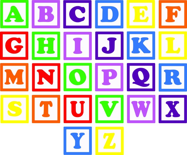 Alphabet Blocks Wall Decal Set kids stickers large childrens bedroom ...