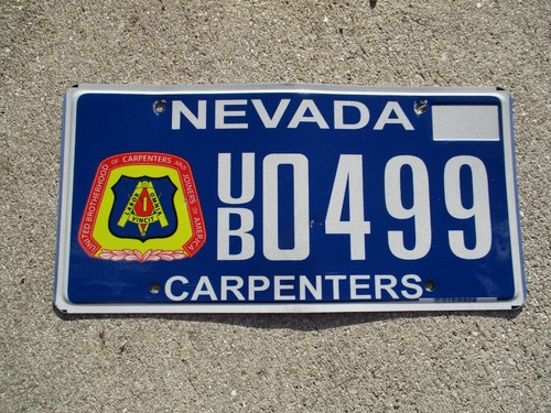 Nevada Carpenters license plate # 499 | eBay