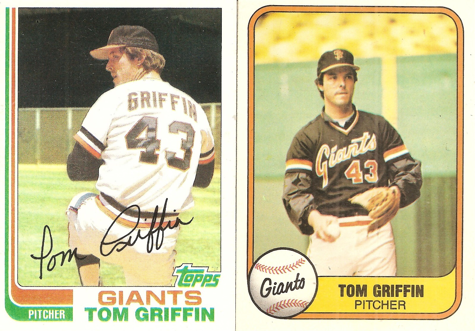 2 DIFFERENT CARD TOM GRIFFIN BASEBALL CARD LOT 264 | eBay
