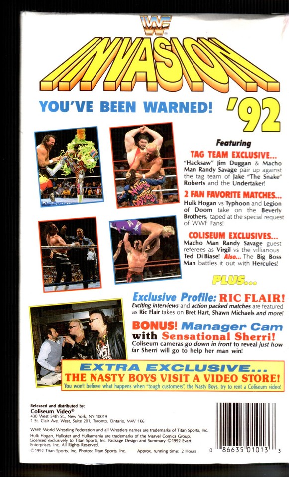 WWE Invasion 1992 Wholesale Lot of 10 VHS FACTORY SEALED Coliseum Video ...