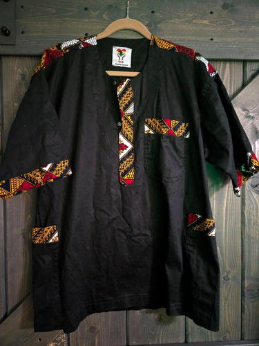 Damari African print scrub top black GIA custom handmade GIA | eBay