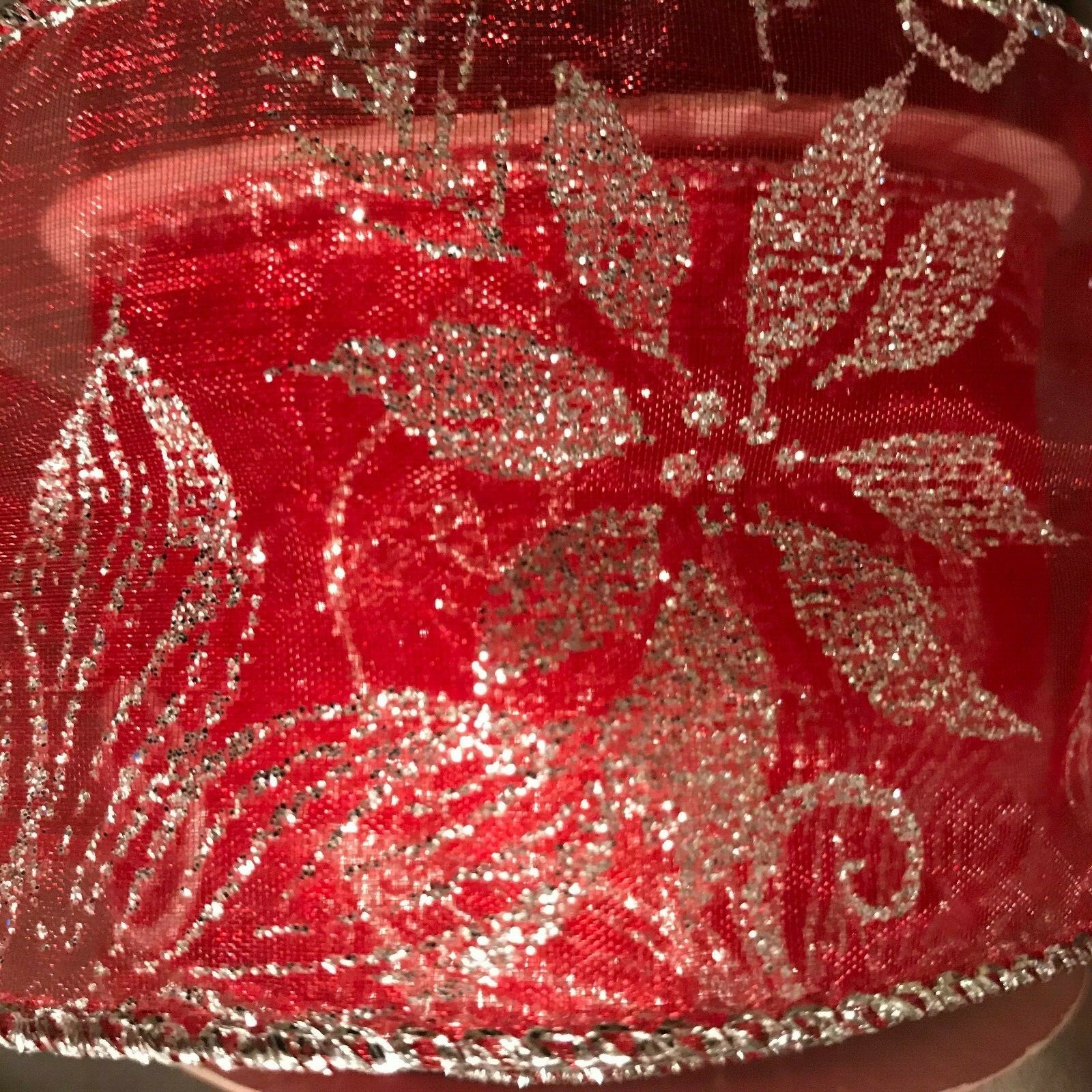 Holiday Living Ribbon #008924 Red & Silver 2-1/2" Lot of 1-14 Feet | eBay