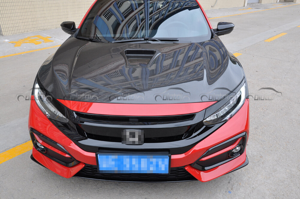 For Honda Civic FK8 FK7 Type-R 2016-2021 Carbon Fiber Front Bonnet Hood ...