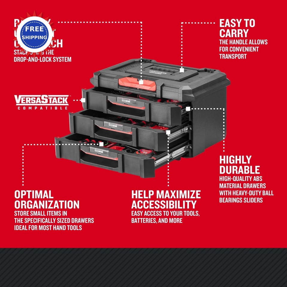 CRAFTSMAN Tradestack 3 Drawers Unit 885911919456| eBay