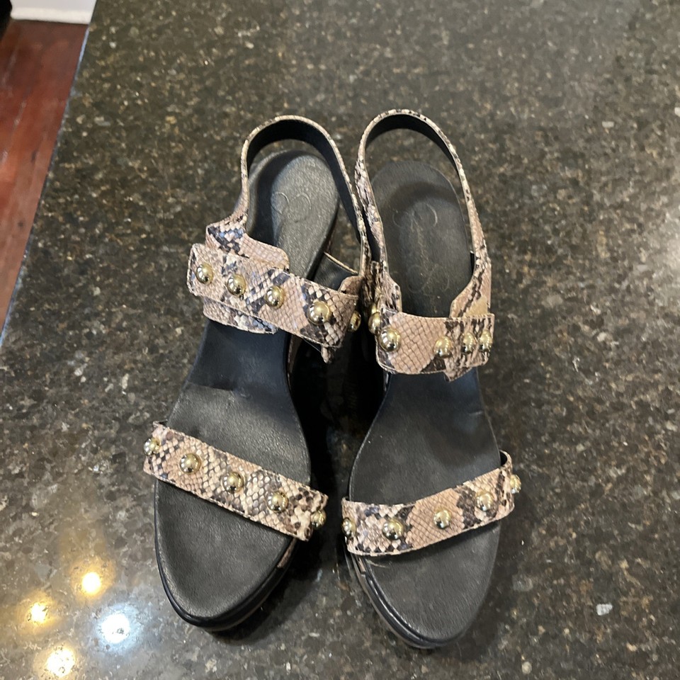Womens Jessica Simpson Shoes 12M Snake Skin Animal print chunky sandal ...
