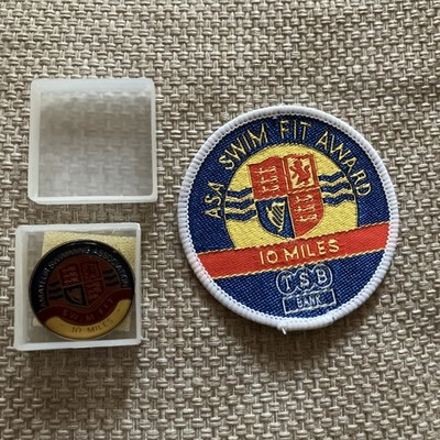 10 miles TSB Bank Amateur Swimming Association ASA Swim Fit Award Badge ...
