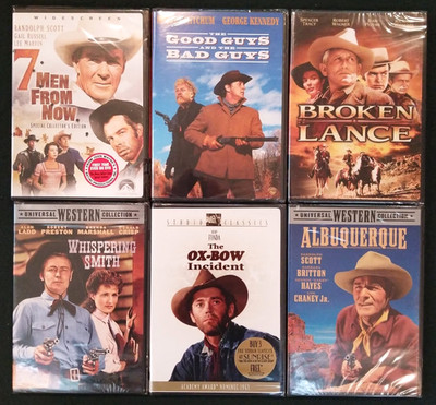 6 Brand New/Sealed Western DVDs: 7 Men From Now, The Good Guys and The ...