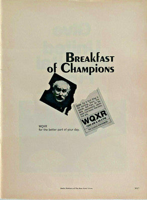 WQXR Radio 1560 AM & 96.3 FM a New York Times Station Vintage 1970's ...