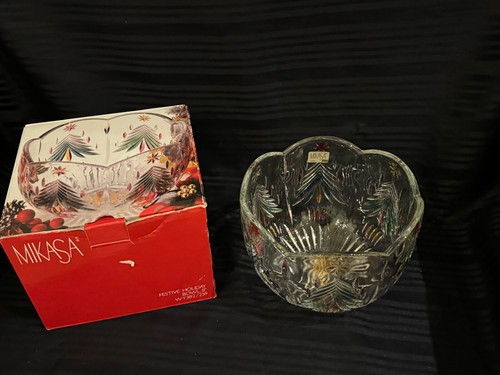 Mikasa Festive Holiday Evergreen Trees 8 inch Bowl New In Box #WY382 ...