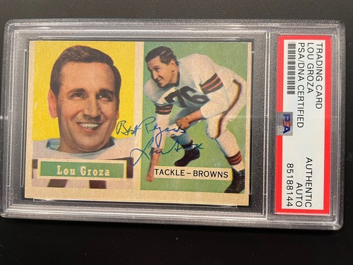 Lou Groza signed 1957 Topps Card Autograph Football Hall of Fame Browns ...