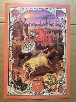Aries astrology vintage poster ram soldier JOHFRA zodiac Signs 1970s ...