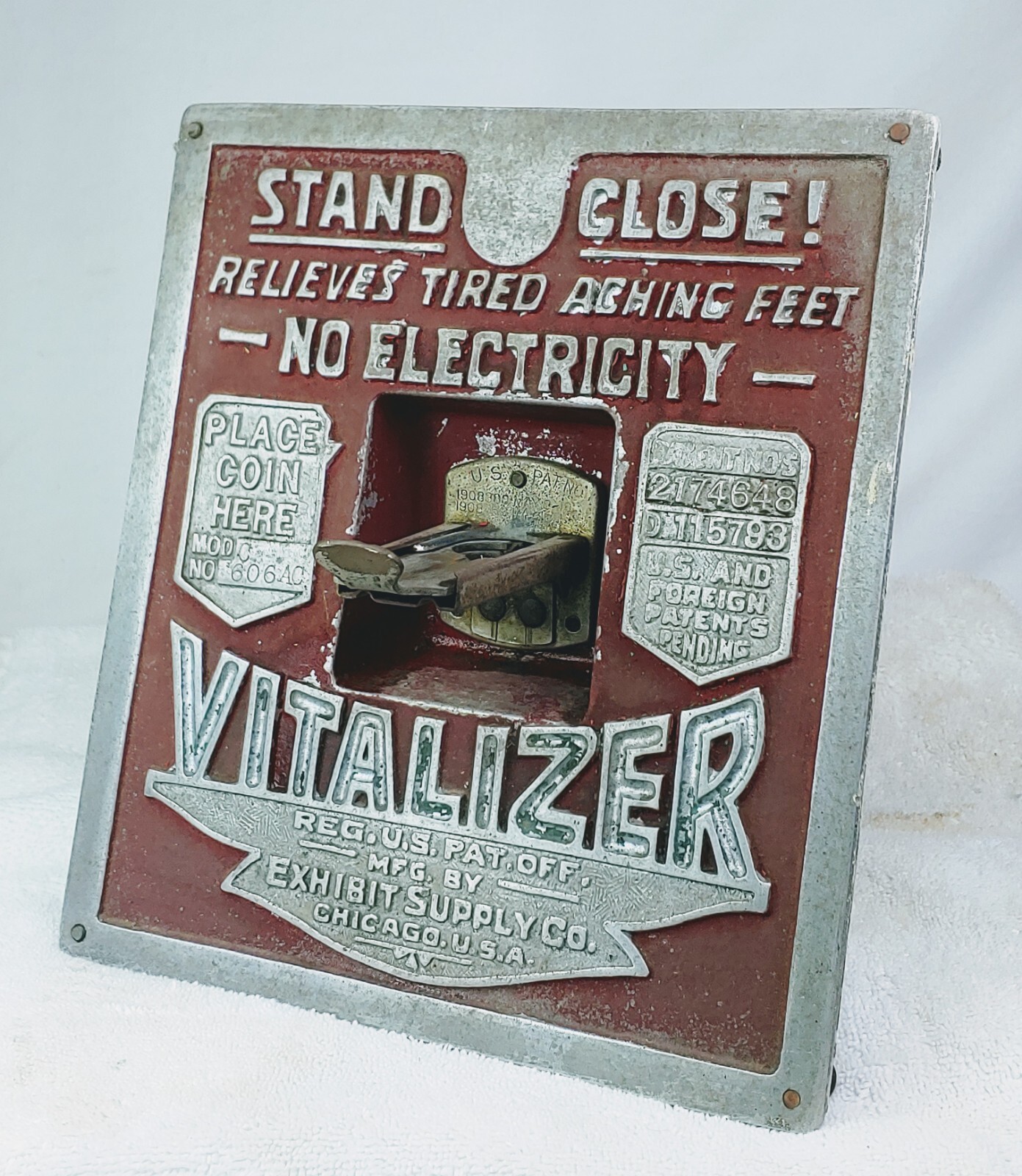 Vintage Vitalizer Foot Ease Penny Electricity Vibration Machine Coin Op ...