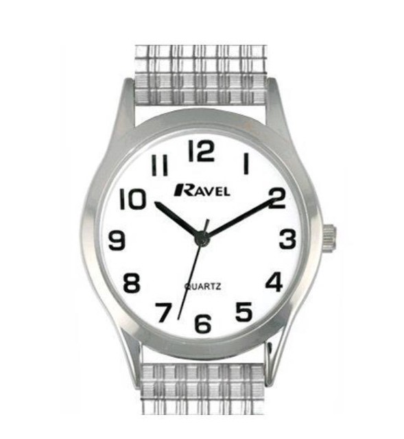 Ladies Ravel White Face Watch With Silver Coloured Expanding Strap ...
