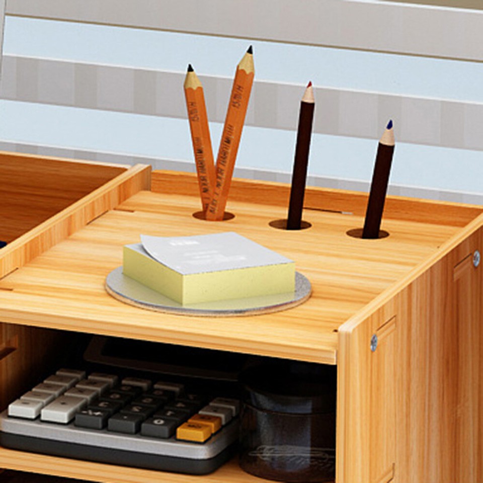 Computer PC Monitor Holder Stand Support Wood Rack Office Table Desktop ...