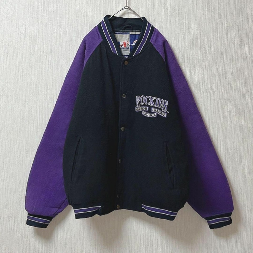 90S Colorado Rockies Wool Varsity Jacket Embroidered Logo Mlb No.tr398 ...