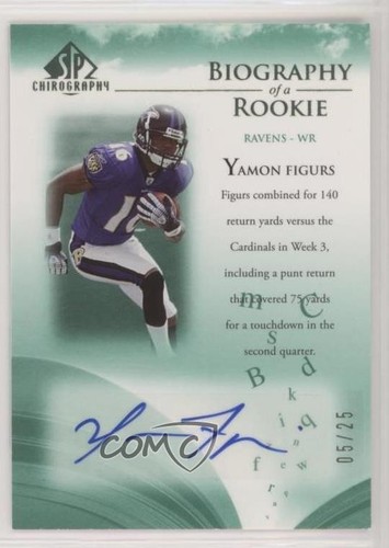 2007 SP Chirography Biography of a Rookie Emerald /25 Yamon Figurs Auto ...