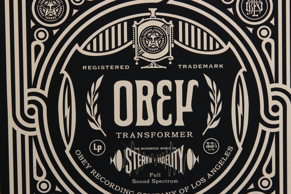 SHEPARD FAIREY hand signiert RECORD 50 SHADES OF BLACK ed/200 2013 obey ...