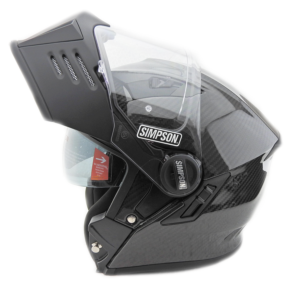 Simpson Darksome Mod Bandit Helmet Road Legal Carbon Internal Visor UK ...