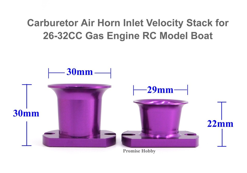 Carburetor Air Horn Inlet Velocity Stack for 26-32CC Gas Engine RC Boat ...