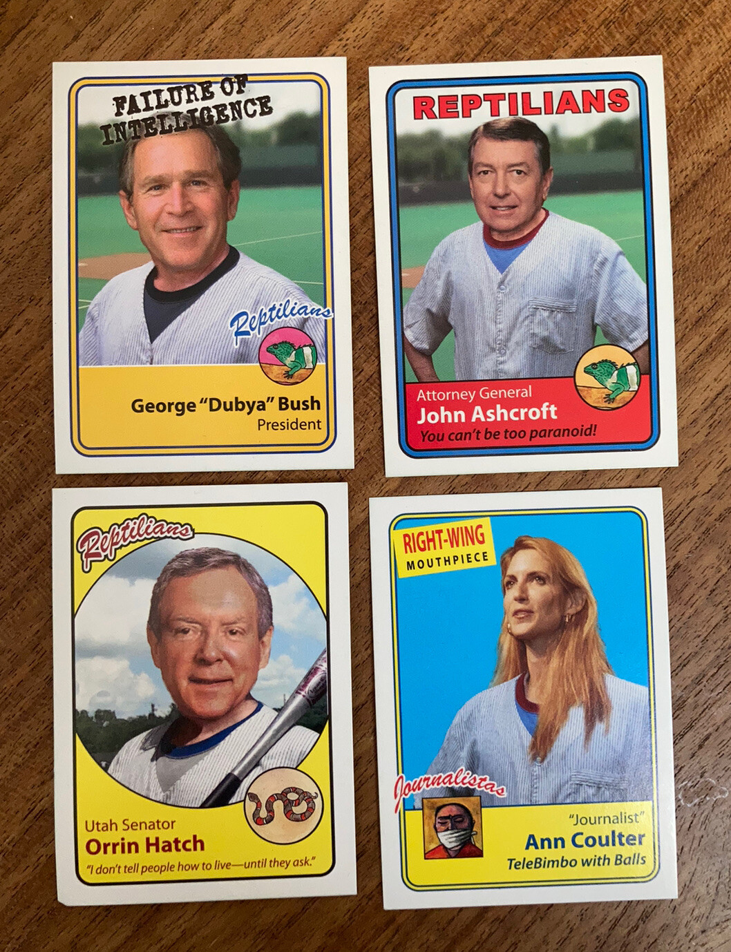 Bushball George W. Bush (8) Baseball Cards: Bush, Cheney, Rice… RARE ...