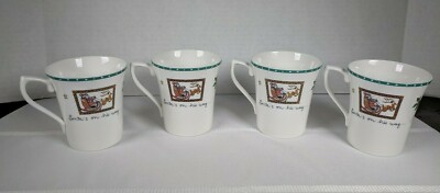 Set of 4 MIKASA Christmas Wish Cappuccino Mugs w/Box Ultima Plus China ...